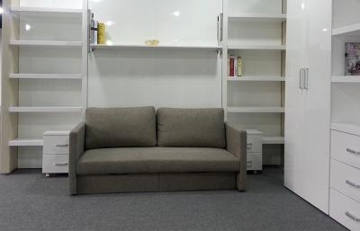 Cina Letto piegante stile americano della parete con il sofà e lo scaffale per libri, colore bianco, materiale a prova di fuoco in vendita