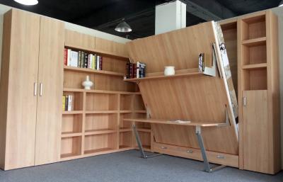 Cina Letto verticalmente piegante della parete, colore naturale, rivestimento materiale della melammina del grado E1 in vendita