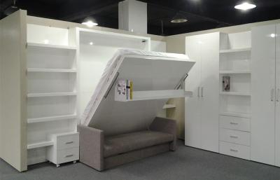 China White High Gloss Modern Wall Bed Queen with Sofa for Hotel Project for sale