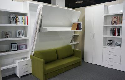 China Queen Size White Glossy Color Modern Wall Bed With Space Saving Function for sale