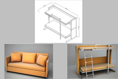 中国 快適なスペース節約の Childern のための Transformable ソファー ベッドの二段ベッド 販売のため