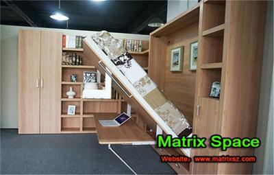 China Eco-friendly Folding Vertical Wall Bed Space Saving Double Size for sale
