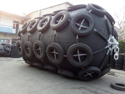 China 3.3*6.5m 50kpa/80kpa  high quality pneumatic fender with chain tire net type for sale