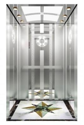 China CE Certificate Passenger Elevator with Mirror Hairline Etching Stainless Steel Car Wall for sale