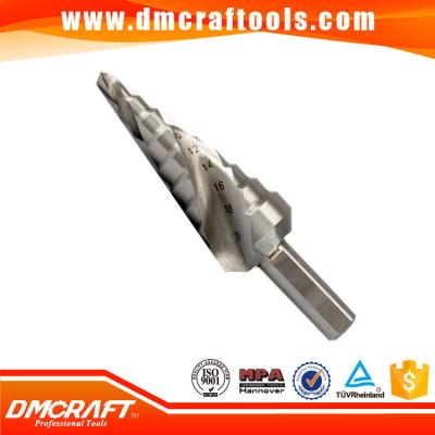 China HSS Spiral fluted step drill bit for metal wood for sale