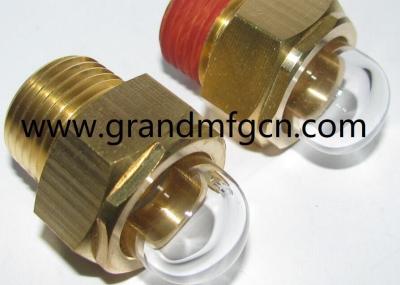 China Reducers brass oil levels sight gauge 1/2 round oil sight glass with gauge port clear sight window GM-BN12 GM-HDN12 GM-HDN38 GM-HDG10 GM-HEG12 for sale