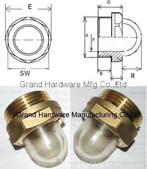 China Oil Circulation Sight Glass with Brass Body and Plastic Window 1/2 Inch NPT for sale