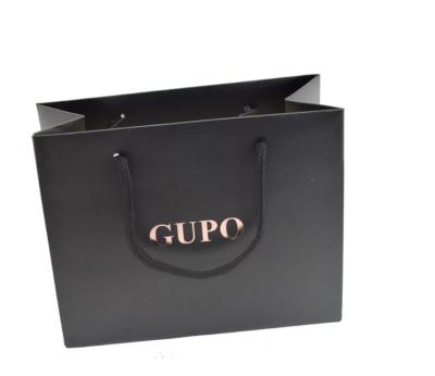 China Black Color Personalized Paper Bags , Custom Printed Gift Bags Eco Friendly for sale