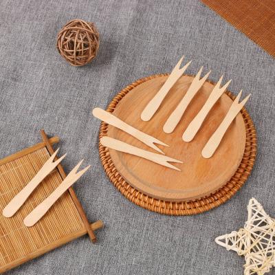 中国 85mm Birchwoodの堆肥化可能使い捨て可能な木の道具破片は大きさフルーツの軽食のための分岐する 販売のため