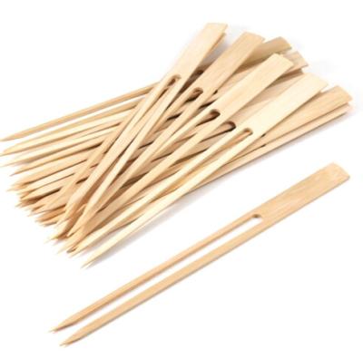 China Disposable Bamboo Wooden BBQ Skewers Sticks 18cm Double Pronged for sale
