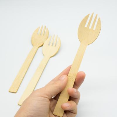 Cina coltelleria di bambù eliminabile Sporks biodegradabile di 16cm in serie per l'insalata del dolce in vendita