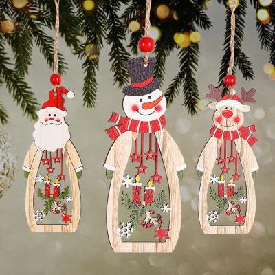 Cina Tag di Natale in legno Ornamenti Tag ciondolo in legno di Natale in vendita