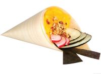 China Biodegradable Disposable Serving Cone Pine Wood Small Ice Cream Cones 120mm for sale