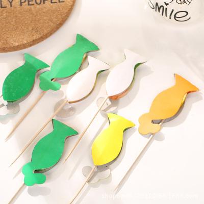 Cina l'alimento di bambù decorativo del fiore eliminabile 4Inch seleziona gli spiedi in vendita