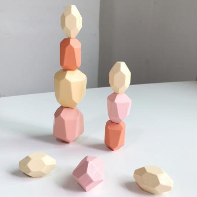 Cina Le particelle elementari di legno 4cm dell'architettura nordica dei bambini lapidano l'impilamento del giocattolo del gioco in vendita