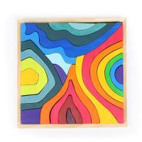 China Creative Solid 4.5cm Large Rainbow Stacking Puzzle Animal for sale