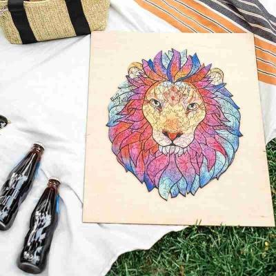 Cina 53g Lion Baby Building Blocks Wooden che impila i giochi interattivi animali del puzzle in vendita