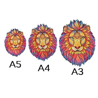 Cina 53g Lion Baby Building Blocks Wooden che impila i giochi interattivi animali del puzzle in vendita