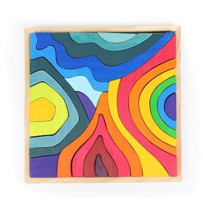 Cina Particelle elementari di legno 4.5cm conoscitive dell'arcobaleno dei giocattoli dei blocchetti del castello in vendita