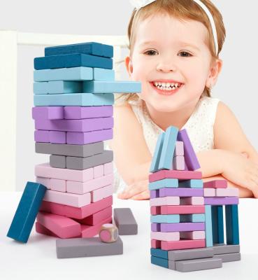 Cina Equilibri 48pcs ha colorato i blocchetti di legno di domino ha impilato i giocattoli educativi dell'arcobaleno in vendita