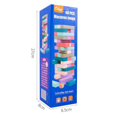 Cina Equilibri 48pcs ha colorato i blocchetti di legno di domino ha impilato i giocattoli educativi dell'arcobaleno in vendita