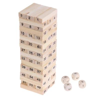 Cina Particelle elementari di legno Toy Tower Stacking Game di domino delle cifre in vendita
