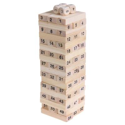 Cina Particelle elementari di legno Toy Tower Stacking Game di domino delle cifre in vendita