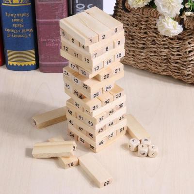 Cina Particelle elementari di legno Toy Tower Stacking Game di domino delle cifre in vendita
