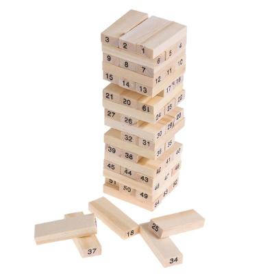 Cina Particelle elementari di legno Toy Tower Stacking Game di domino delle cifre in vendita