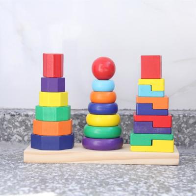Cina Particelle elementari di legno geometriche Toy Sorting Board dell'impilatore 21cm in vendita