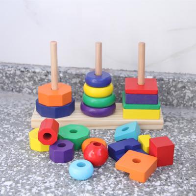 Cina Particelle elementari di legno geometriche Toy Sorting Board dell'impilatore 21cm in vendita