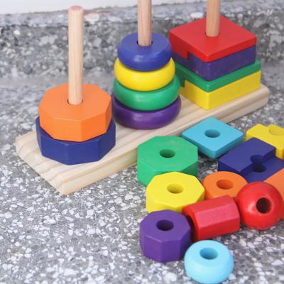 Cina Particelle elementari di legno geometriche Toy Sorting Board dell'impilatore 21cm in vendita