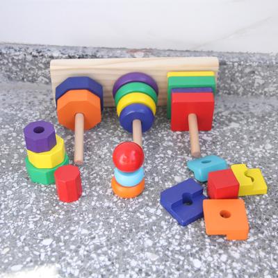 Cina Particelle elementari di legno geometriche Toy Sorting Board dell'impilatore 21cm in vendita