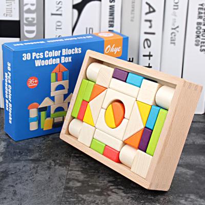 Cina Particelle elementari di legno Toy Stacking del grande castello di 15cm 30 pezzi in vendita