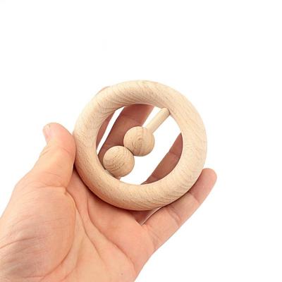 Cina Legno di faggio sicuro di legno a 6 pollici di Teethers Tambor del Handbell Teether in vendita