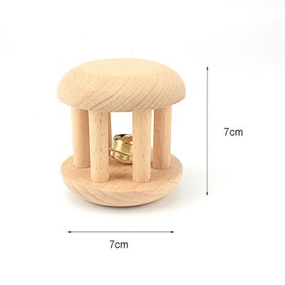Cina Legno di faggio sicuro di legno a 6 pollici di Teethers Tambor del Handbell Teether in vendita