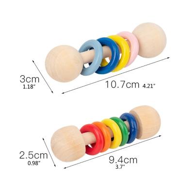 Cina Crepitio di legno Ring Montessori Wooden Teethers Safe del roditore 10.7cm della palestra in vendita