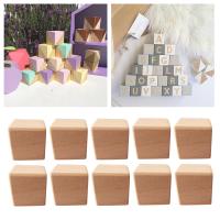 China Mini 10pcs Unfinished Wood Blocks For Crafts Rectangular for sale