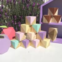 China Mini 10pcs Unfinished Wood Blocks For Crafts Rectangular for sale