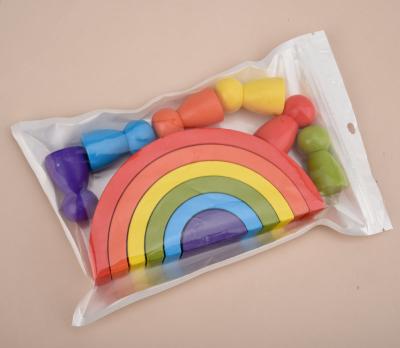 Cina insieme naturale del blocchetto di legno dell'impilatore di legno dell'arcobaleno dell'arco di 1.2in grande in vendita