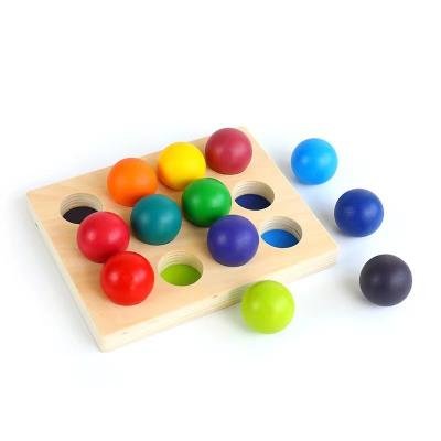 China Baby 15cm Brug Houten Bouwstenen Toy Nesting Rainbow Block Set Te koop