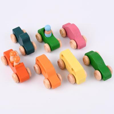 China Baby 15cm Brug Houten Bouwstenen Toy Nesting Rainbow Block Set Te koop