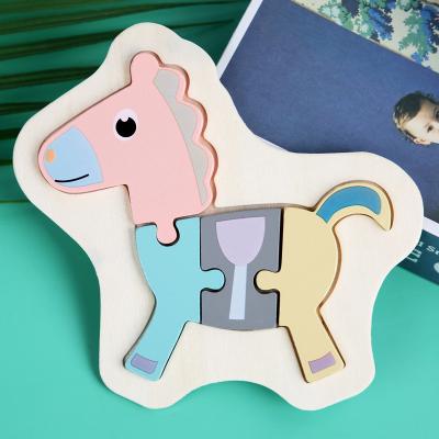 Cina Il puzzle di legno del blocchetto di Macaron 3D gioca i blocchi animali di legno in vendita