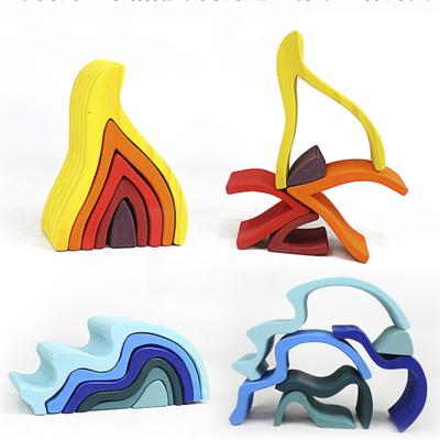 Cina DIY ha montato i giocattoli di legno Montessori che dei blocchetti di 11.5cm il blocco ha messo l'equilibrio impilato in vendita