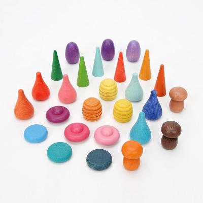 China Kegels 4cm Houten Houten de Paddestoelraadsel van de Regenboogstapelaar Te koop
