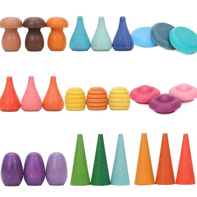 China Kegels 4cm Houten Houten de Paddestoelraadsel van de Regenboogstapelaar Te koop