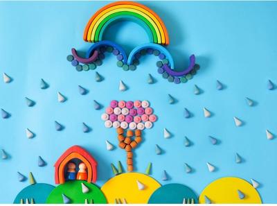Cina giocattoli di legno educativi di Montessori dell'impilatore dell'arcobaleno 6pcs in vendita