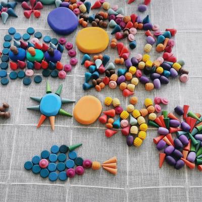 Cina giocattoli di legno educativi di Montessori dell'impilatore dell'arcobaleno 6pcs in vendita