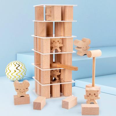 中国 子供の積み重ねられた固体マツ木のブロック 販売のため