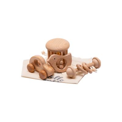 Cina 4 pc/bambini dell'insieme gioca il regalo neonato musicale di Teether di crepitio di legno naturale in vendita